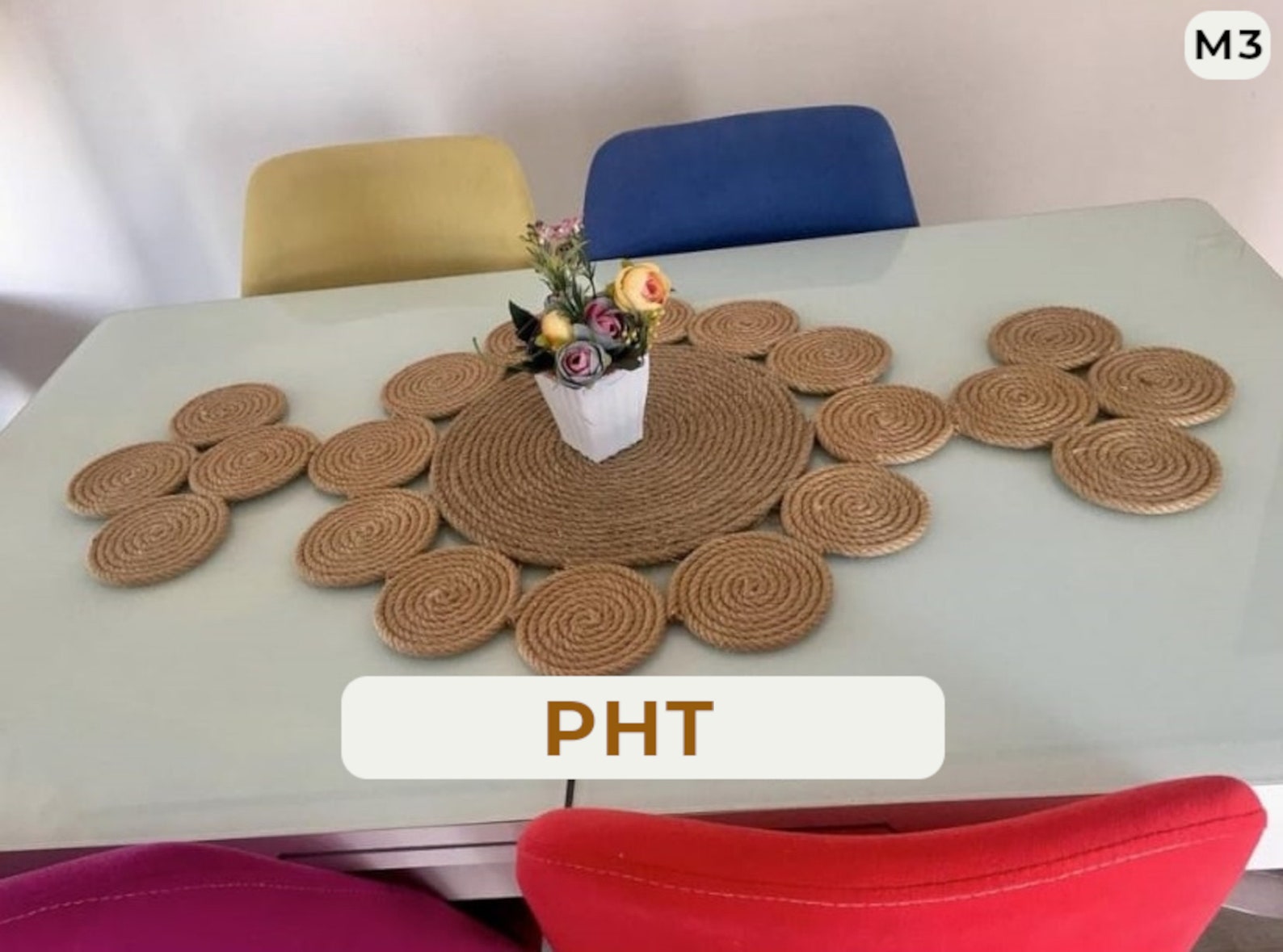 Handmade Decorative Wicker Runner | Custom Table Runner | Boho Natural ...