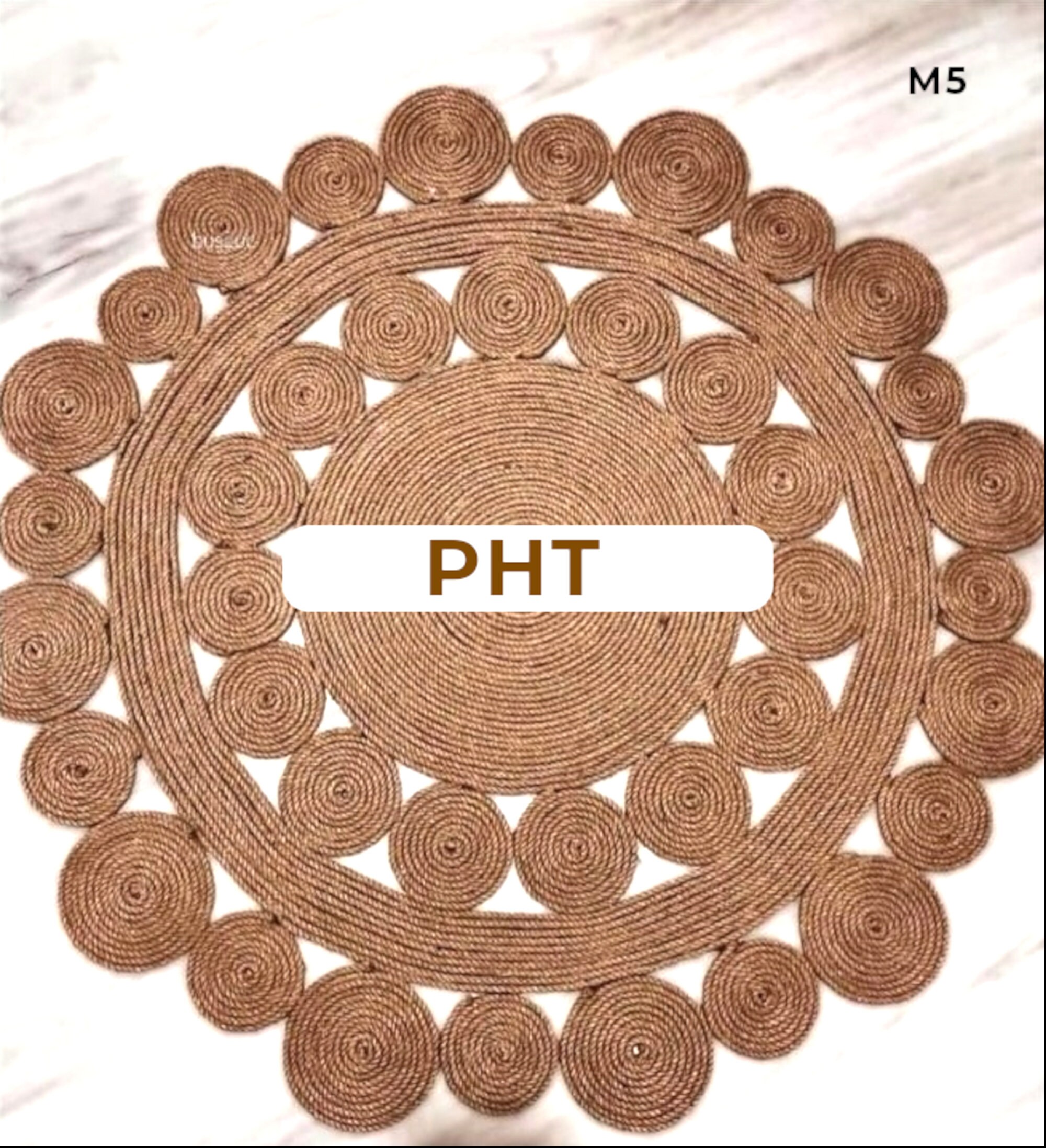 Handmade Wicker Rug | Boho Wicker Rug | Geometric Pattern Rug | Round ...