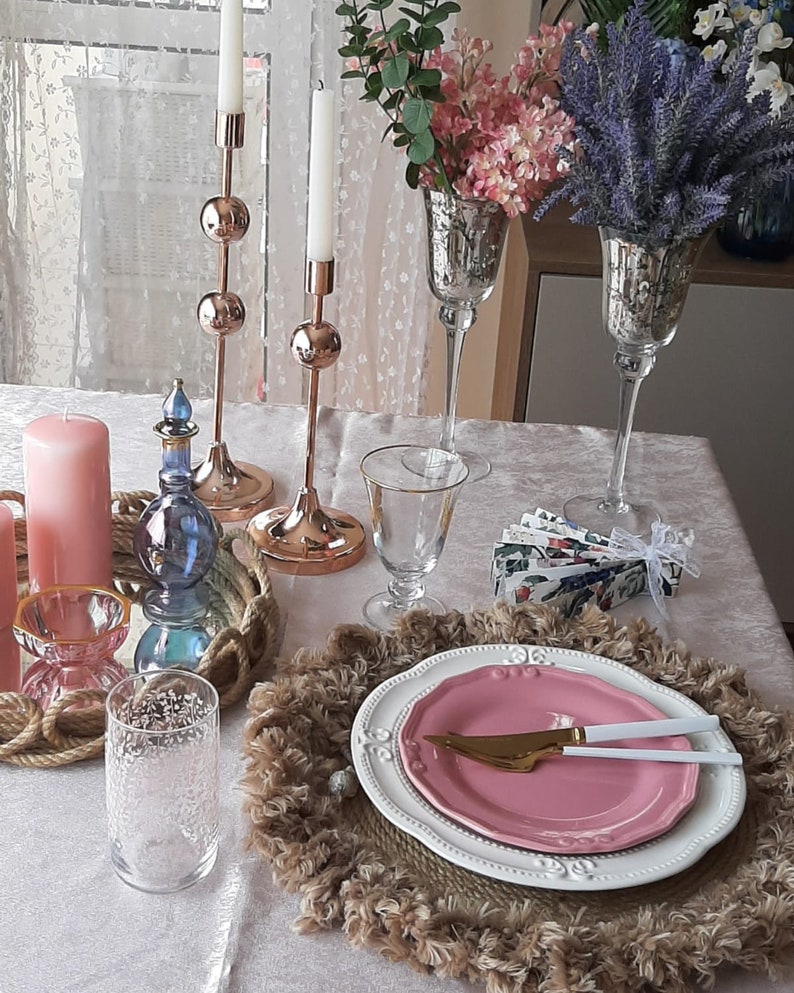 Boho Handmade Supla Set | 4 Pieces Placemats | Cordon Rope Service Sets ...