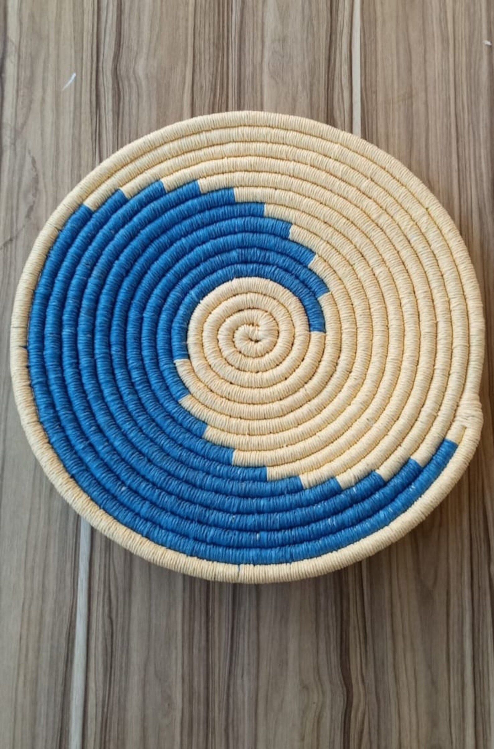 Blue and Beige Color Large African Baskets Blue Home Decor Large ...