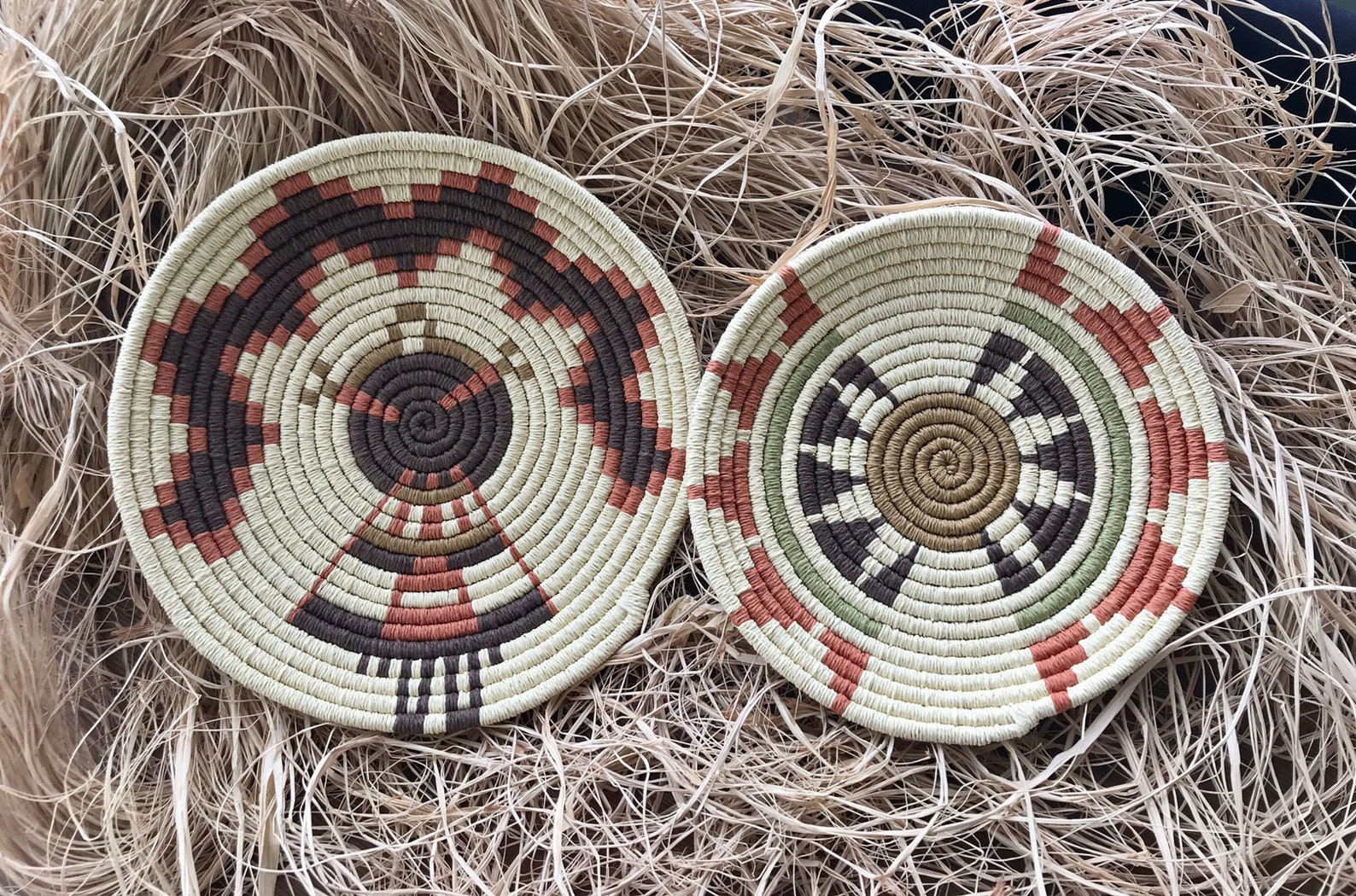 Set of 2 Large African Baskets | Home Decor | African Art | Boho Wall ...