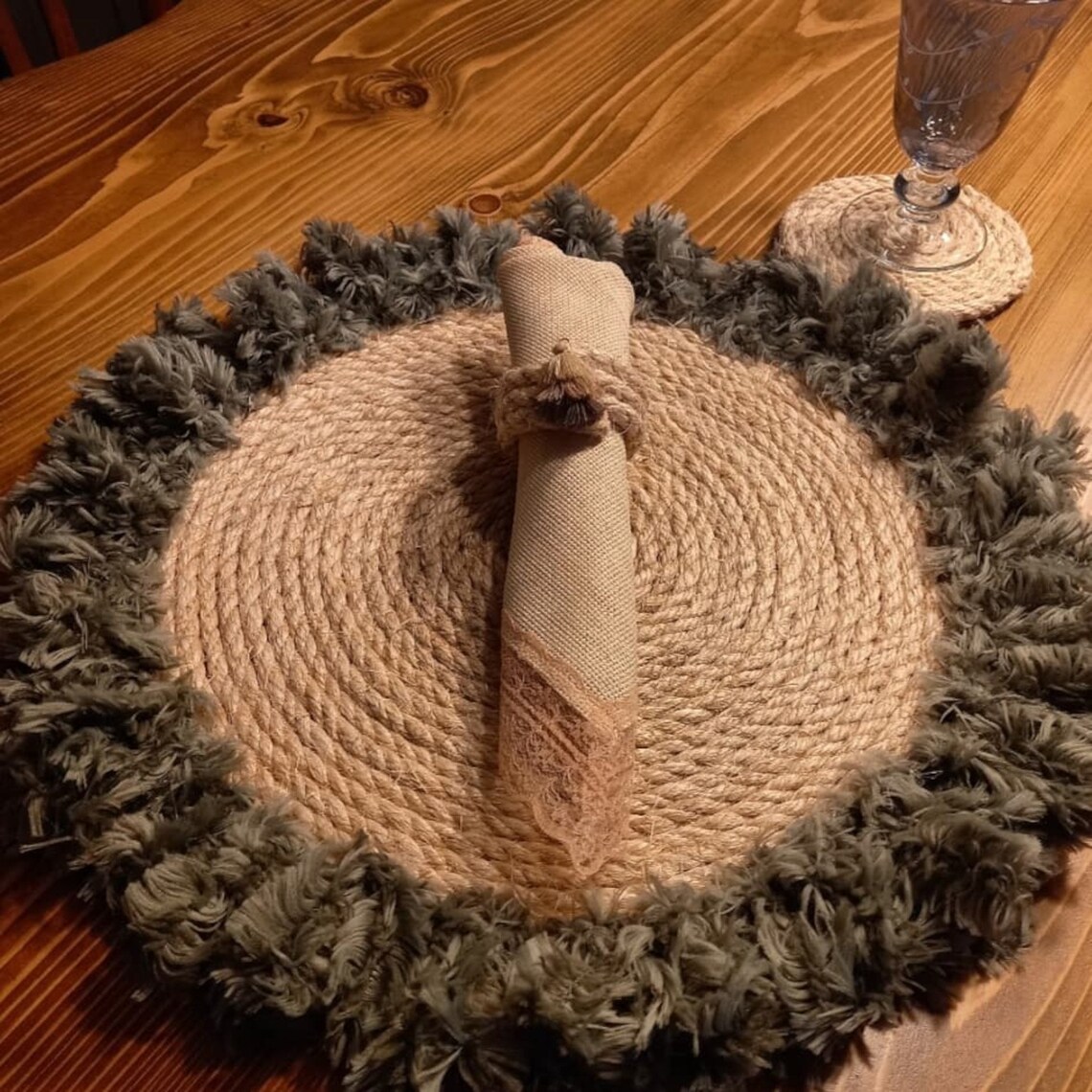 Boho Handmade Supla Set | 4 Pieces Placemats | Cordon Rope Service Sets ...