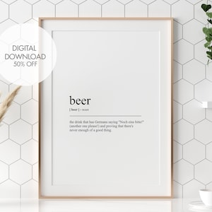 Beer Definition Print | Beer Dictionary Art Print | Fun Beer Definition ...