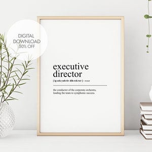 Executive Director Definition Print | Executive Director Wall Art | Fun ...