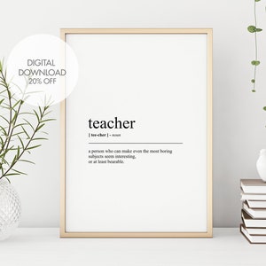 Teacher Definition Print | Gift for Teachers| Definition Print ...
