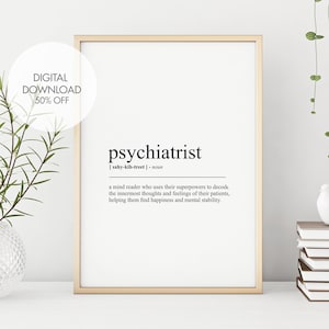 Psychiatrist Definition Print | Gift for Psychiatrist | Funny Humour ...