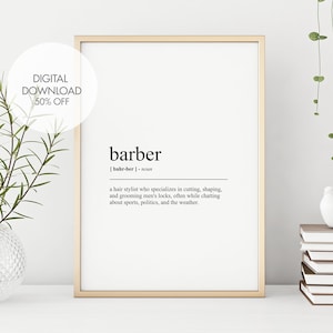 Barber Definition Print | Barber Dictionary Art | Funny Print ...