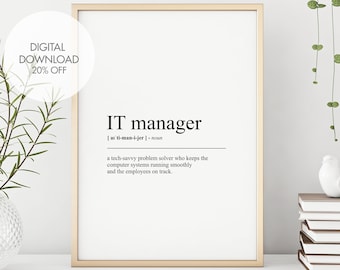 Definition of A Project Manager Poster, Gift for Project Manager, Funny ...