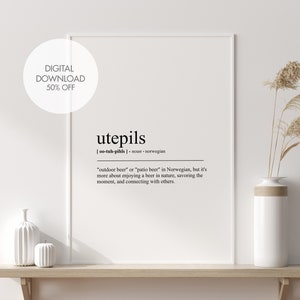 Utepils Definition Print Utepils Wall Art Norwegian Prints Norwegian ...