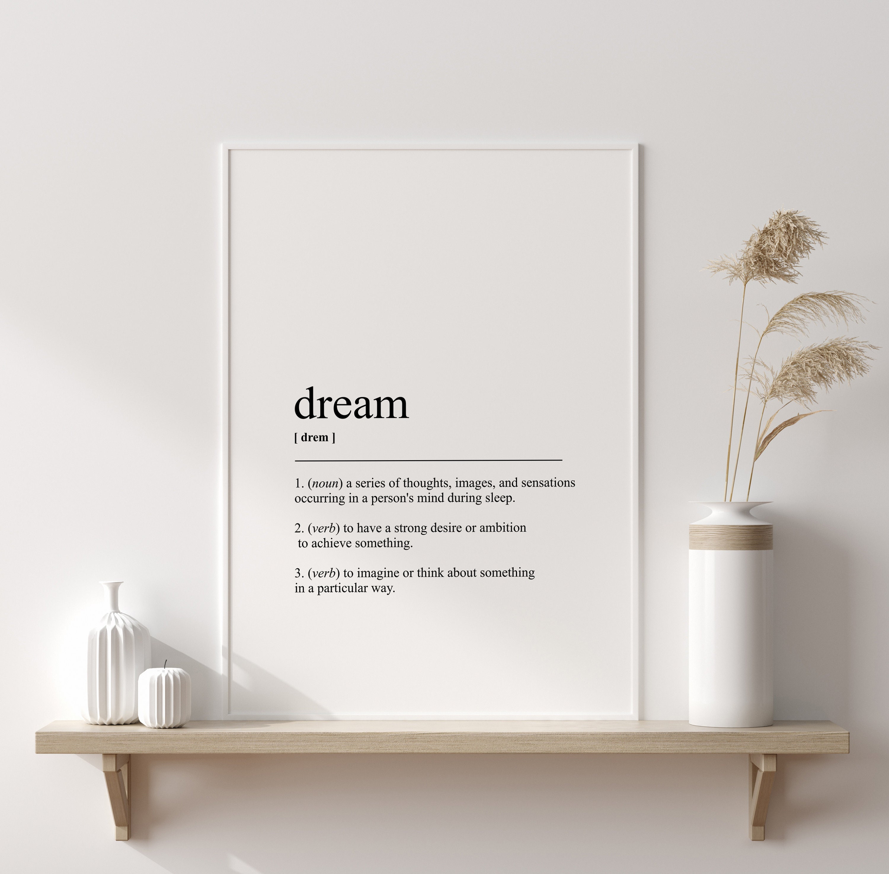 Dream Definition Print Dream Dictionary Art Goal Setting Inspiration ...