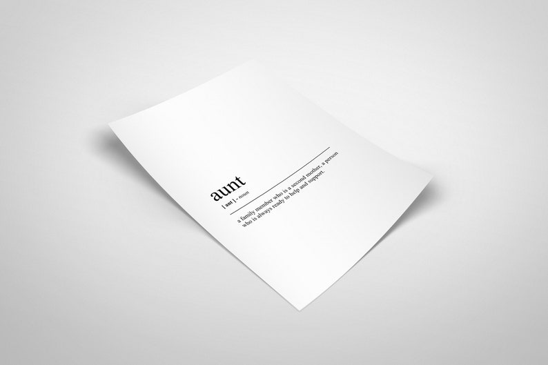Aunt Definition Print | Aunt Poster | Family Prints | Family Humorous ...