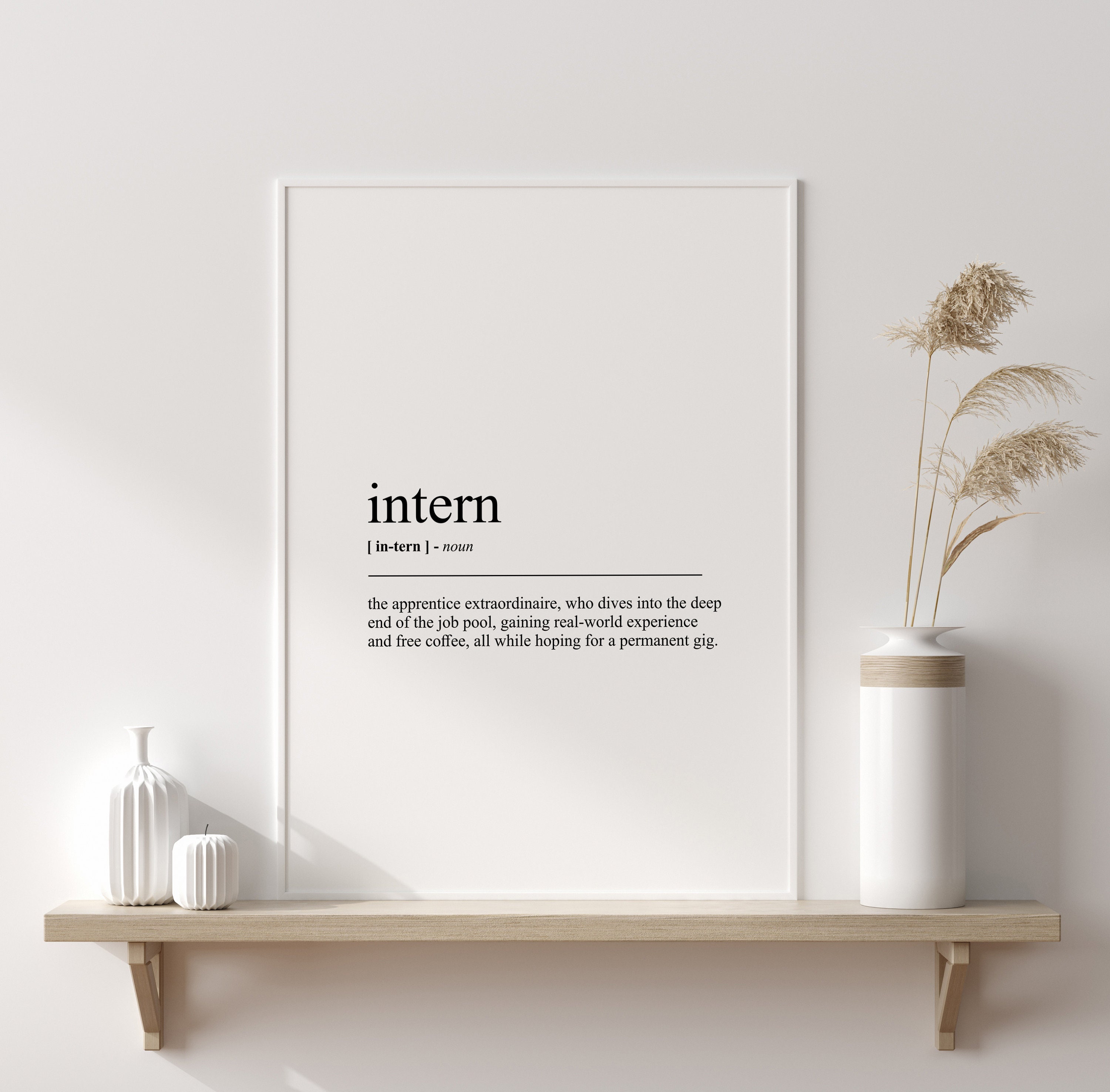 Intern Definition Print Intern Wall Art Family Prints Funny Print Funny ...