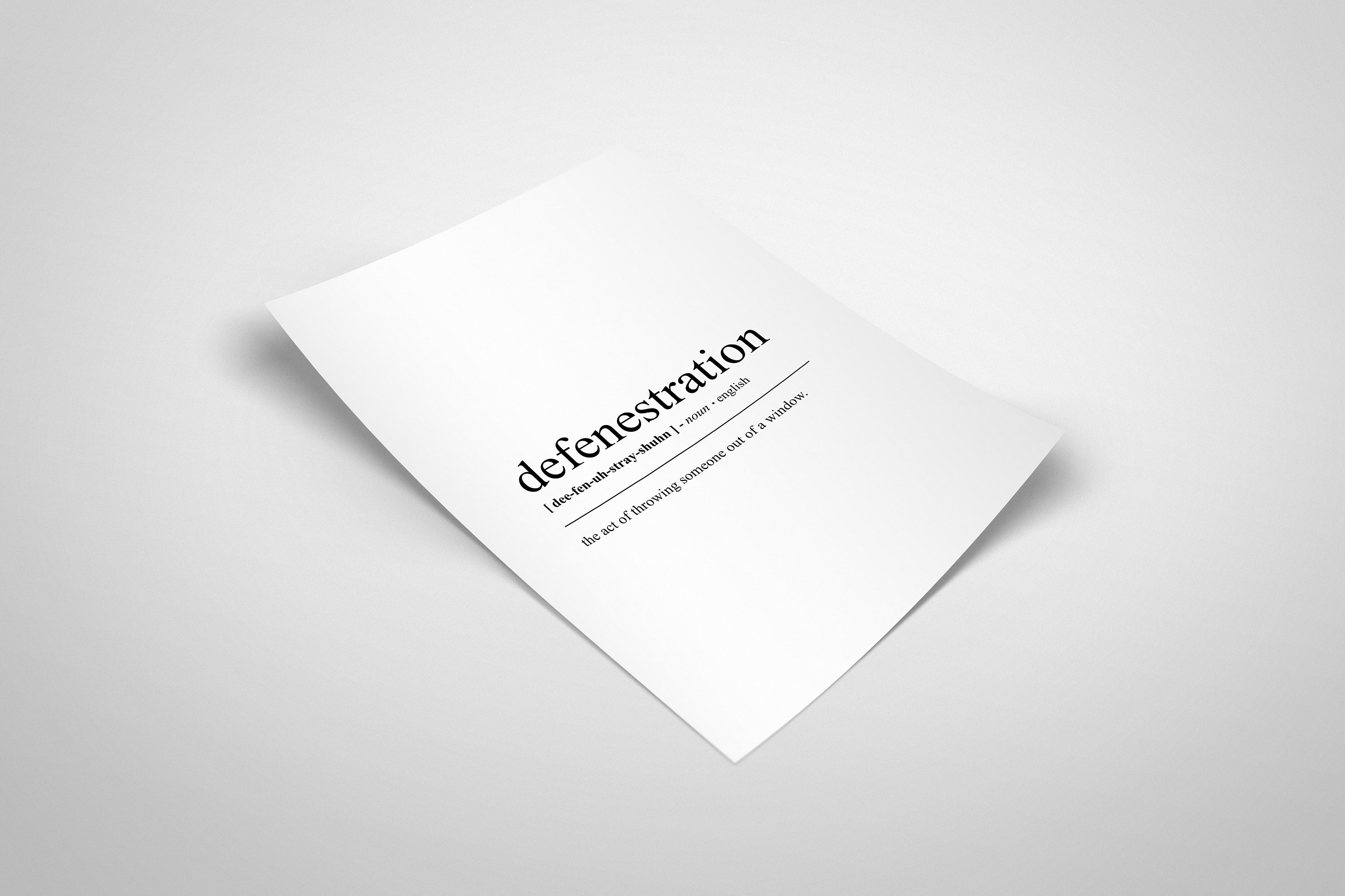 Defenestration Definition Print Fun Print English Wall Art Minimalistic ...
