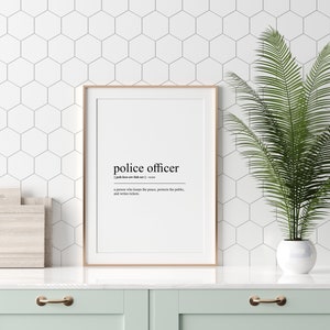 Police Officer Definition Print | Police Officer Dictionary Art ...