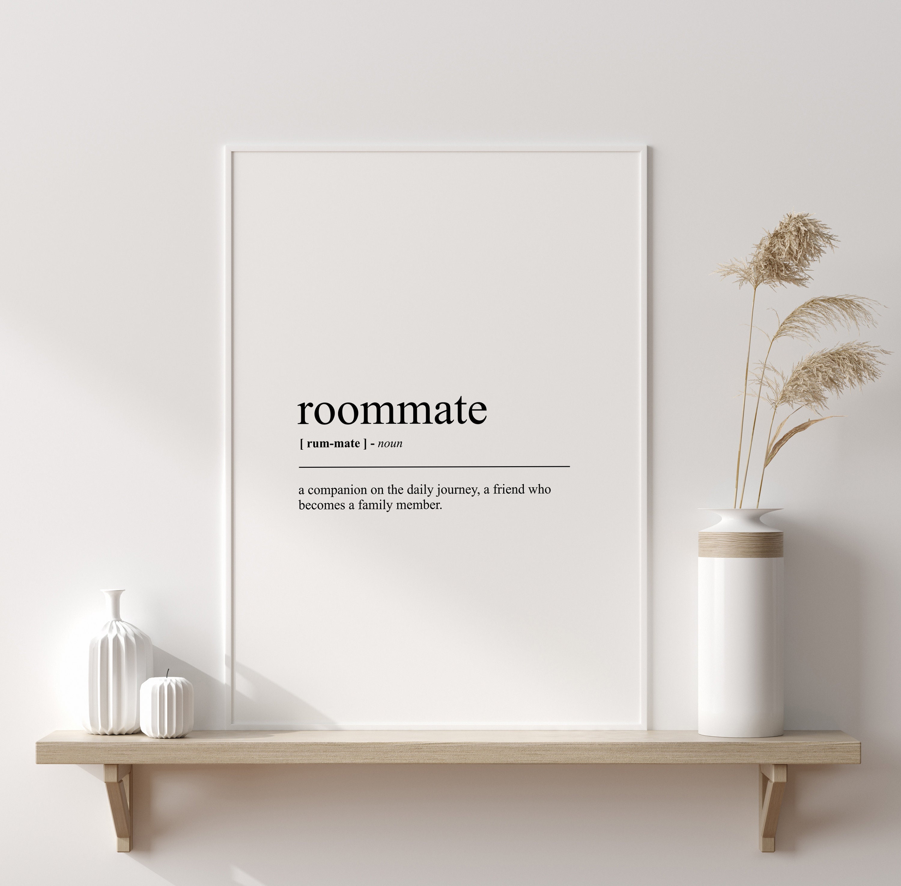 Roommate Definition Print | Roommate Wall Art | Friendship Prints ...