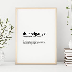 Doppelganger Definition Print | Doppelganger Wall Art | German Print ...