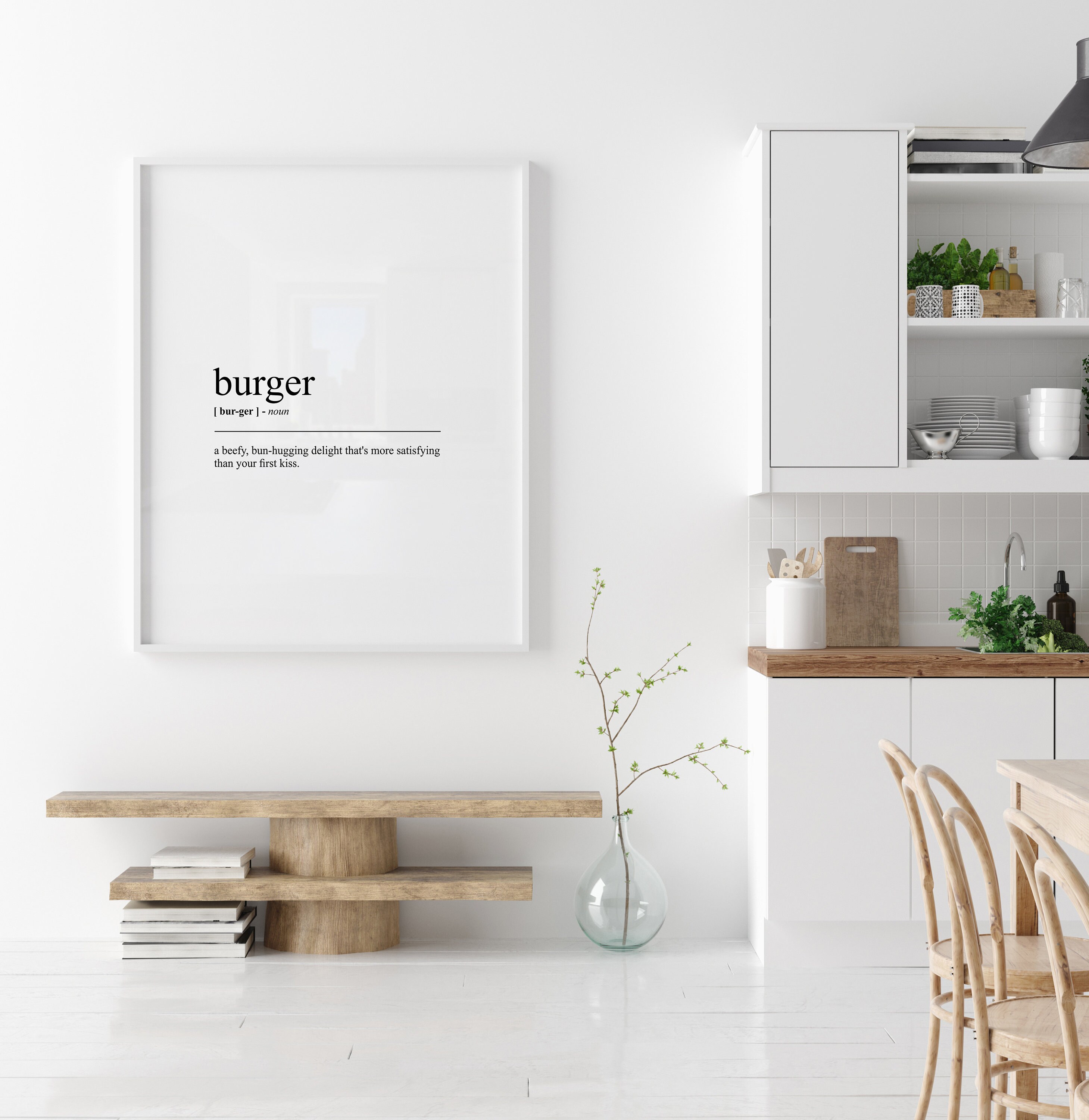 Burger Definition Print Burger Wall Art Fast Food Lovers Wall Art Gift ...