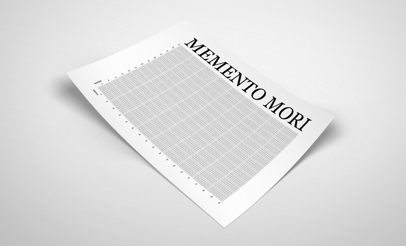 Memento Mori Life Calendar, Stoic Wall Art, My Life in Weeks, Life ...