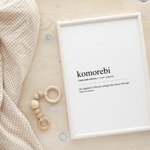 Komorebi Definition Printable Wall Art | Komorebi Dictionary Poster ...