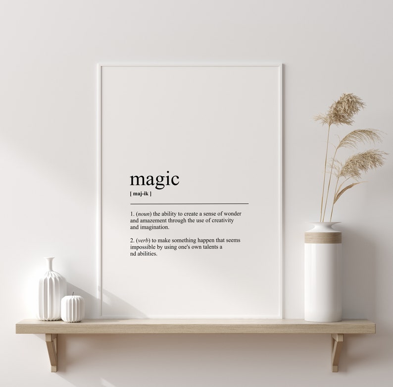 Magic Definition Print Magic Mindset Poster Motivational - Etsy