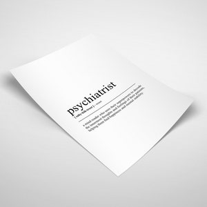 Psychiatrist Definition Print | Gift for Psychiatrist | Funny Humour ...