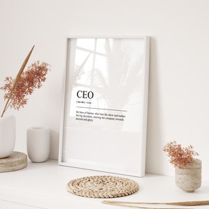 CEO Definition Print CEO Wall Art Chief Executive Officer Funny Prints ...