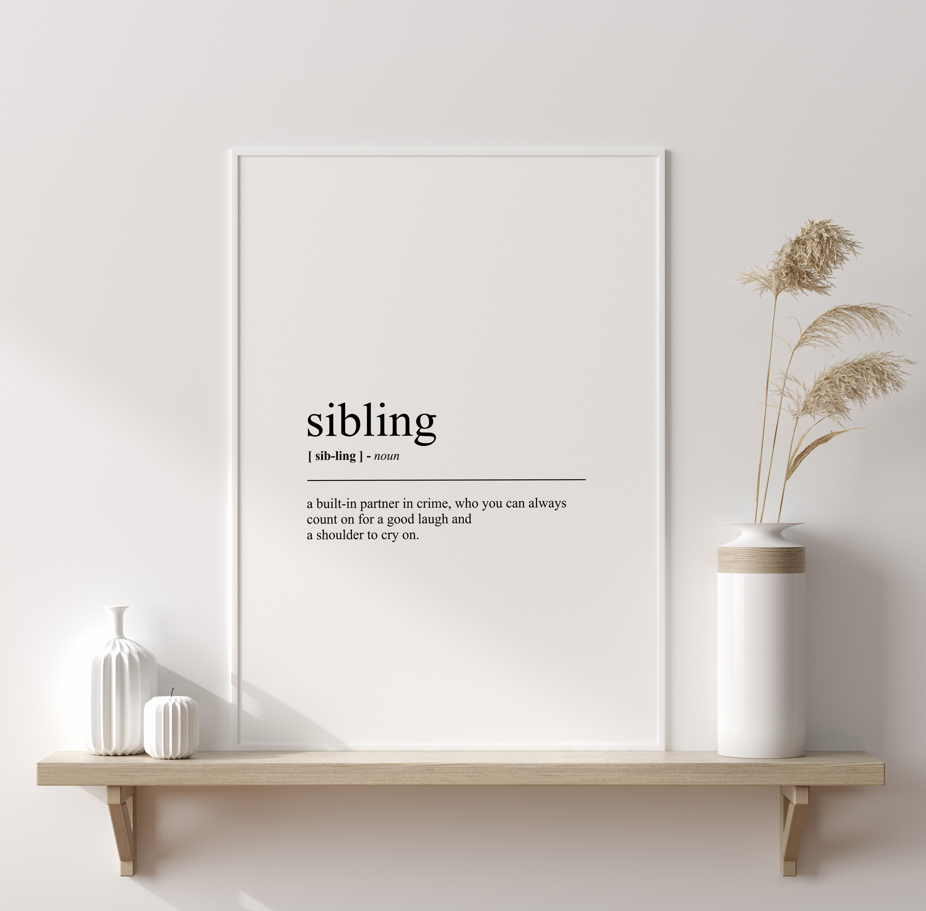 Sibling Definition Prints Sibling Wall Art Gift for Brother Gift for ...