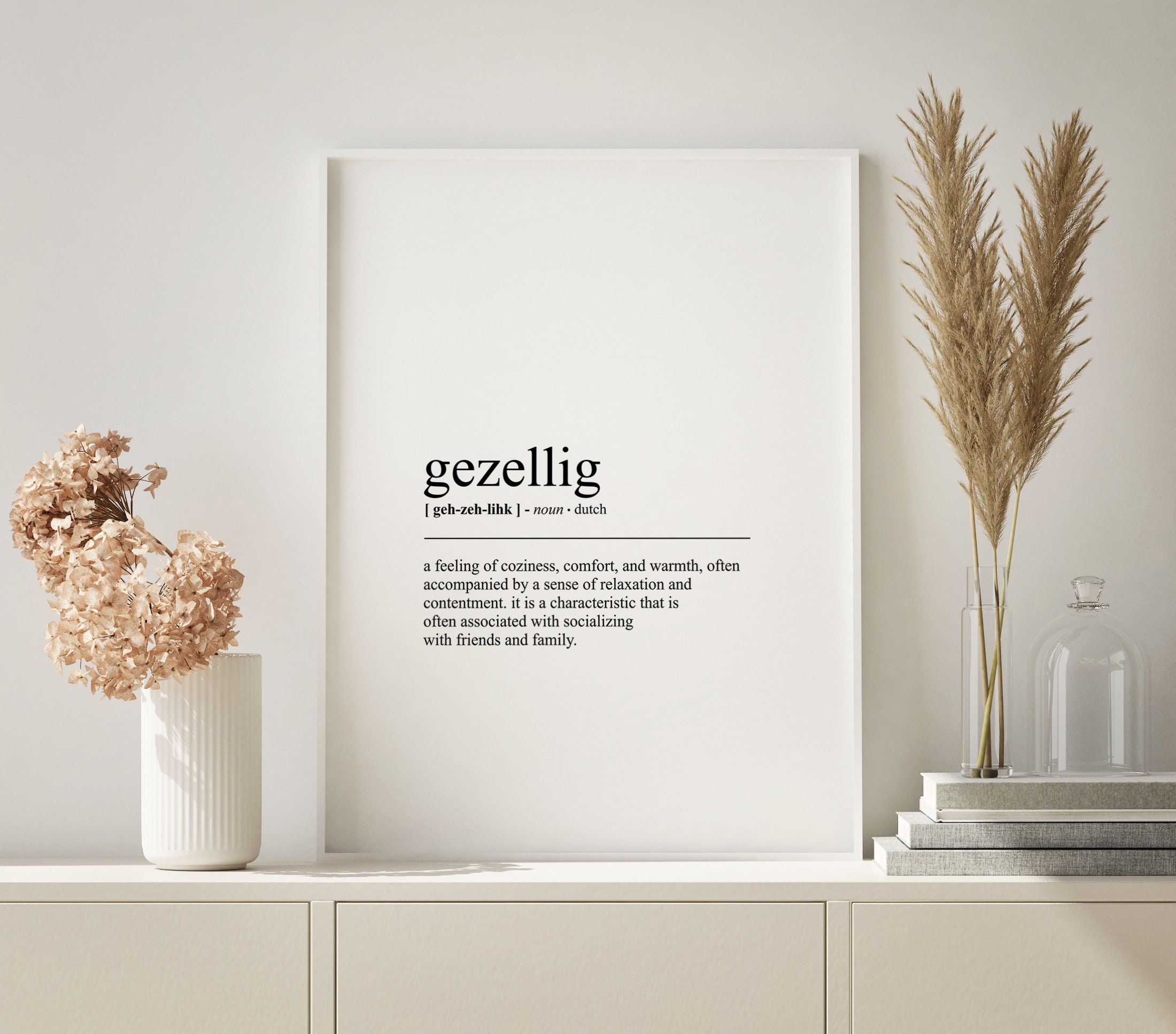 Gezellig Definition Print | Gezellig Dictionary Art Print | Dutch Wall ...