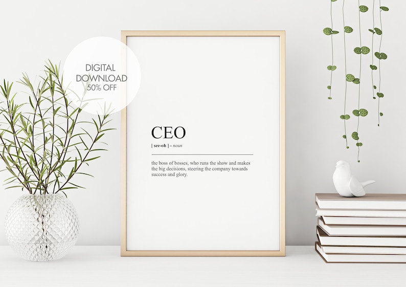 CEO Definition Print CEO Wall Art Chief Executive Officer Funny Prints ...