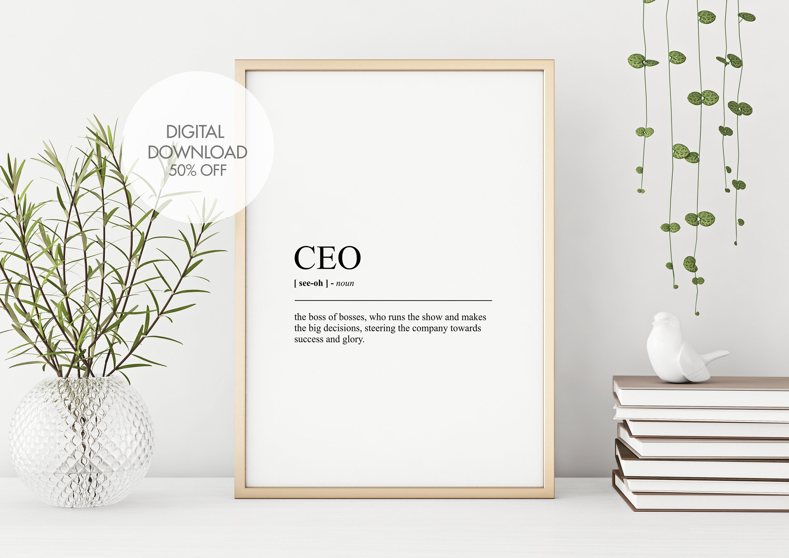 CEO Definition Print CEO Wall Art Chief Executive Officer Funny Prints ...