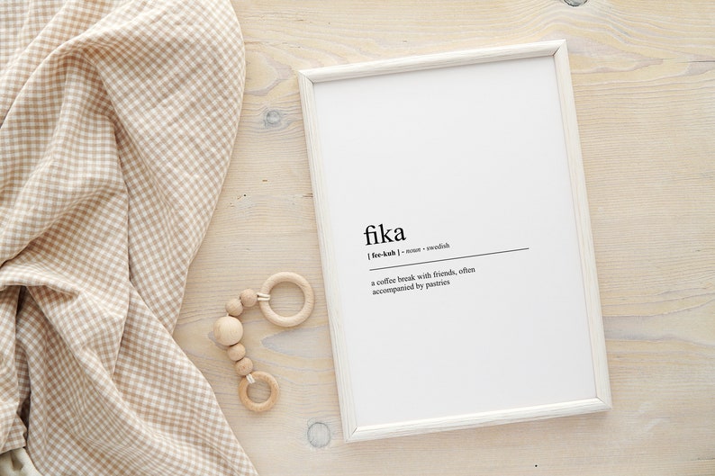 Fika Definition Print | Fika Wall Art | Swedish Wall Decor | Gift for ...