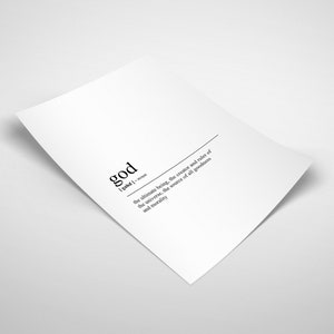God Definition Print | God Dictionary Printable | God Quote Art | Bible ...