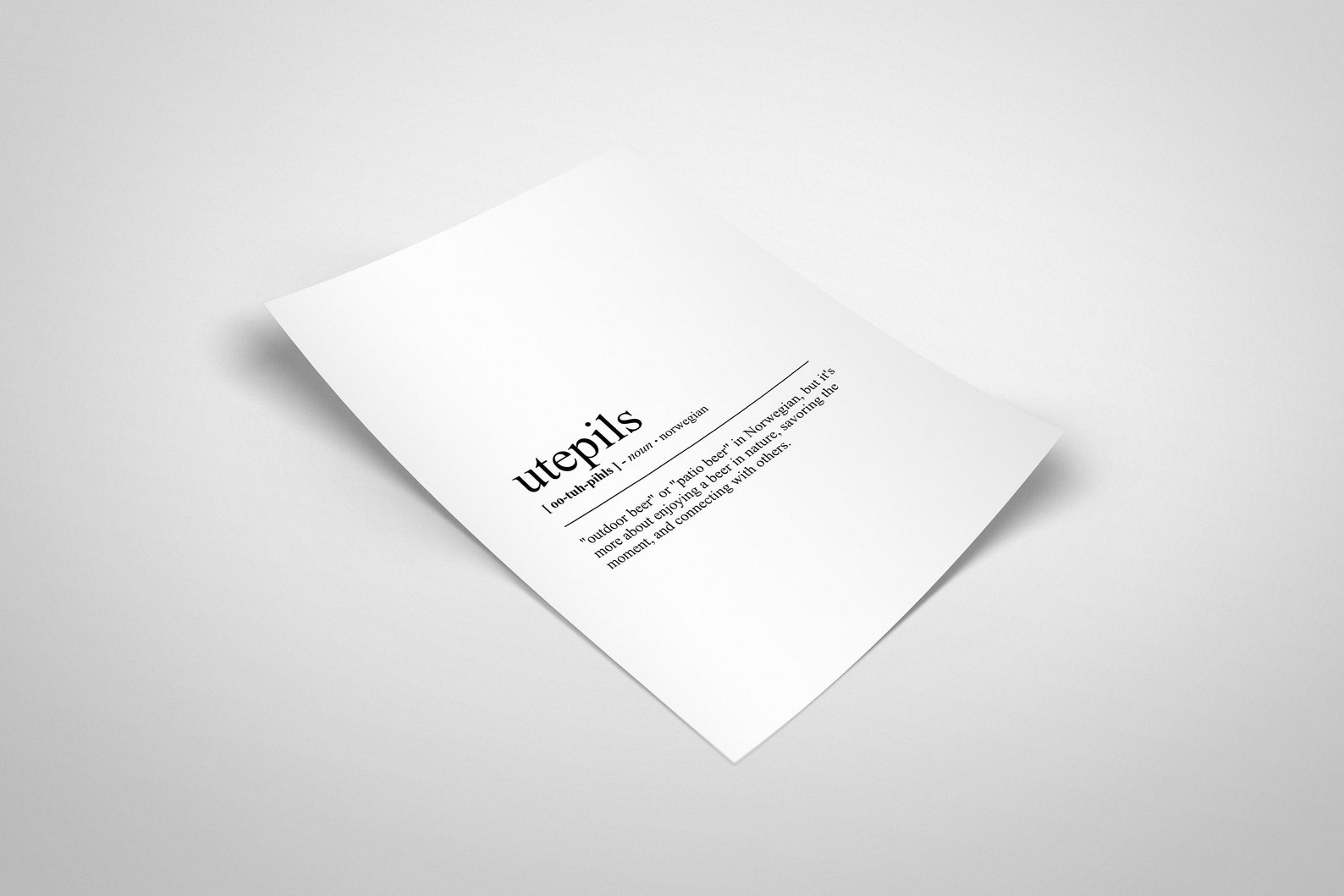 Utepils Definition Print | Utepils Wall Art | Norwegian Prints ...