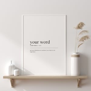 Custom Definition Print | Personalized Definition Wall Art | Dictionary ...