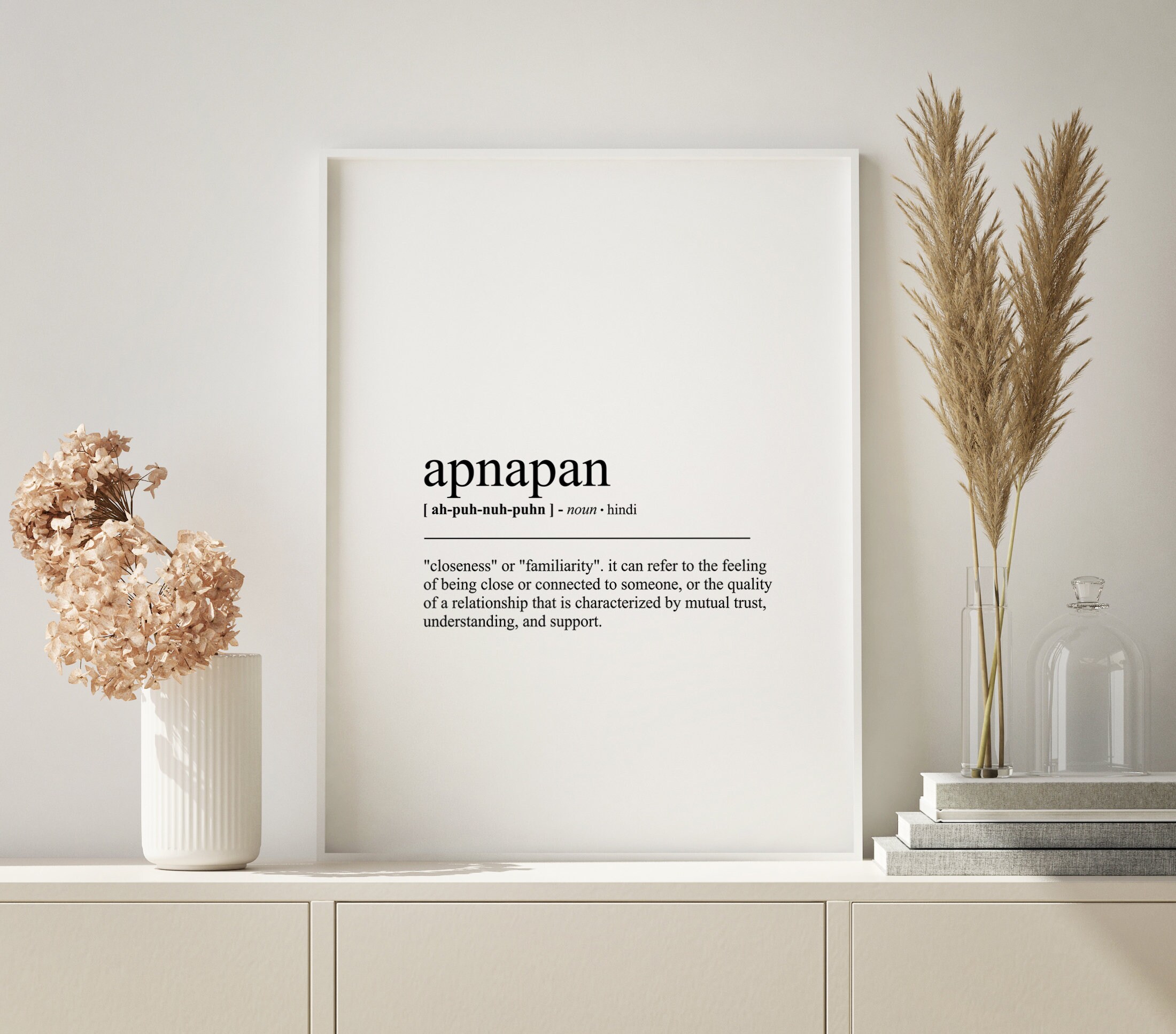 Apnapan Definition Prints | Apnapan Wall Art | Hindi Words Dictionary ...