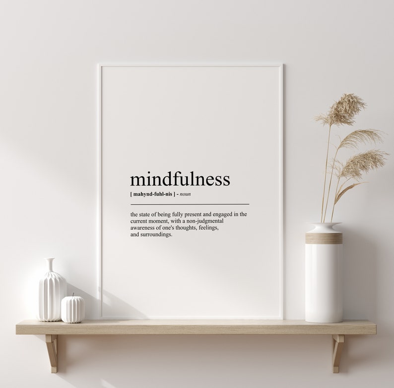 Mindfulness Definition Print | Mindfulness Mindset Poster ...