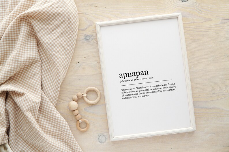 Apnapan Definition Prints | Apnapan Wall Art | Hindi Words Dictionary ...