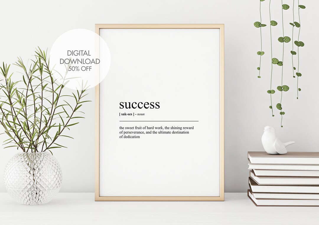 Success Definition Print | Success Wall Art | Inspirational Quote ...