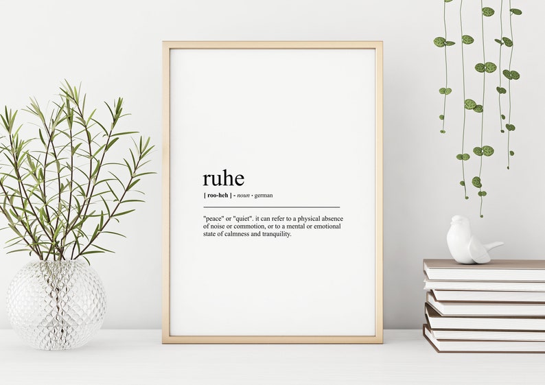 Ruhe Definition Printable Wall Art | Ruhe Dictionary Print | German ...