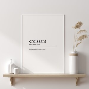 Croissant Definition Print | Croissant Wall Art | Funny Cafe Decor ...