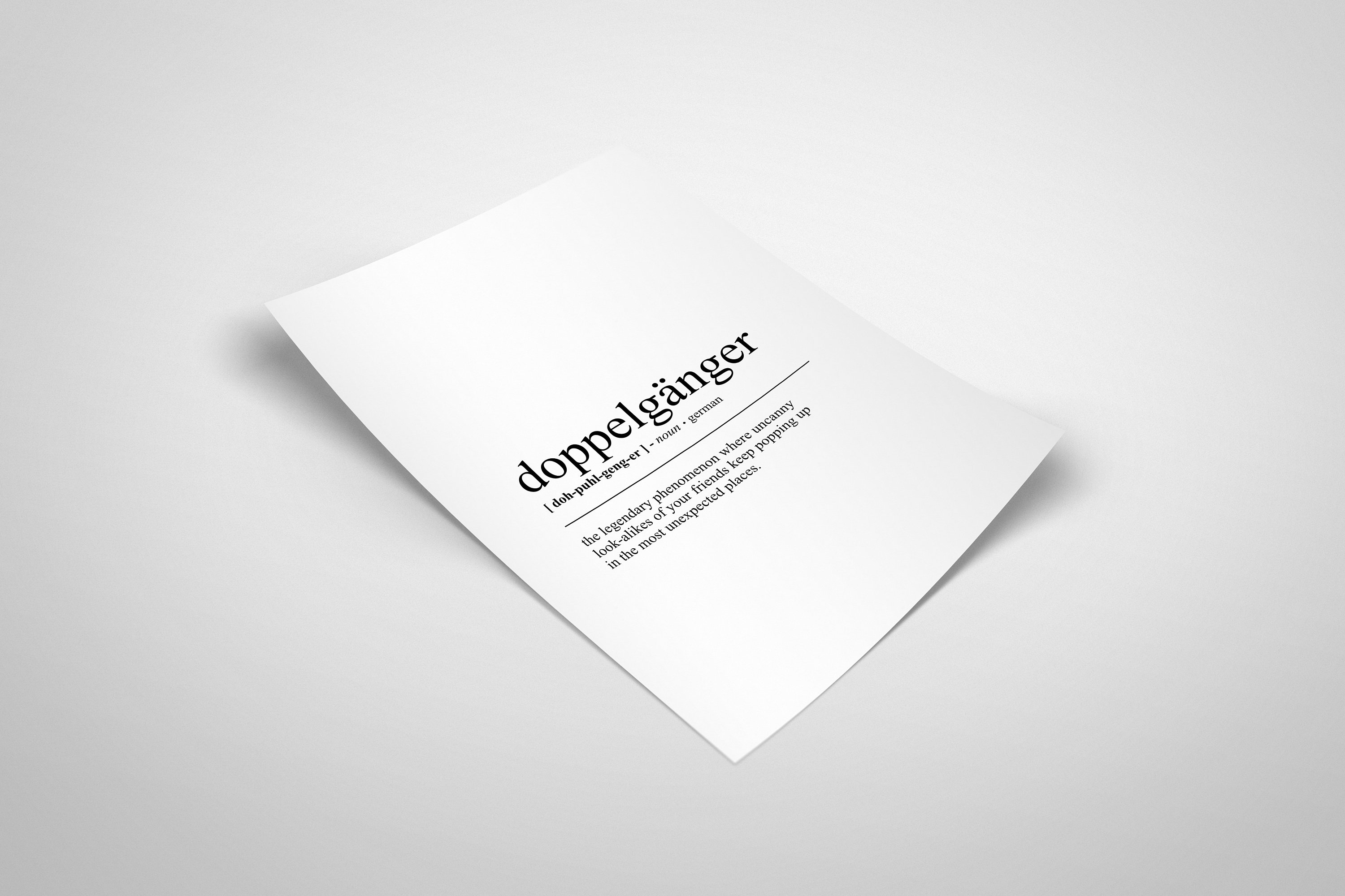 Doppelganger Definition Print Doppelganger Wall Art German Print Gift ...