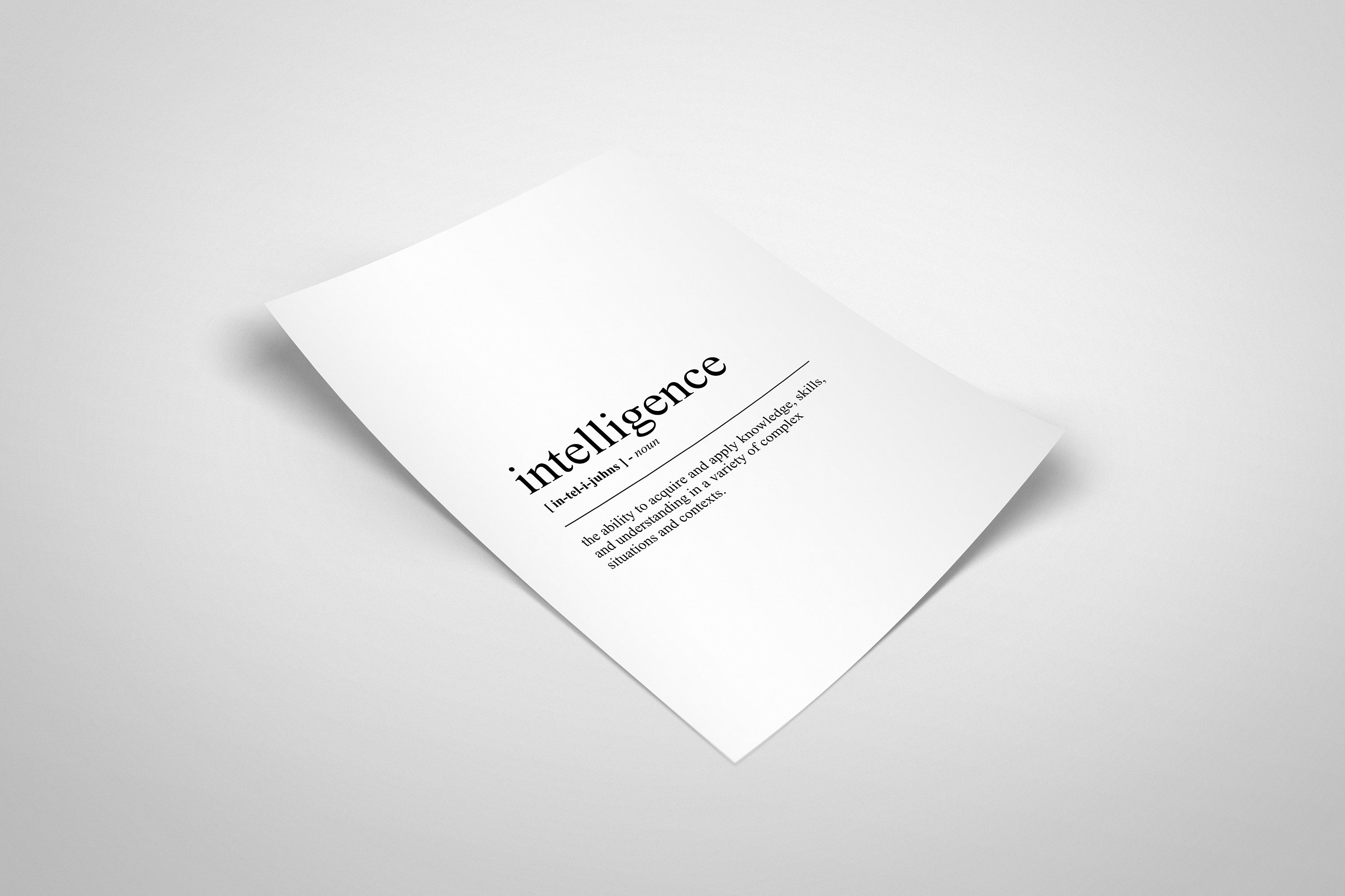 Intelligence Definition Printable Wall Art Intelligence Dictionary ...