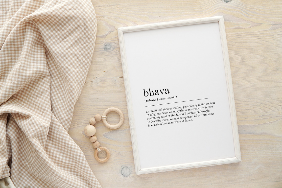 Bhava Definition Print Bhava Dictionary Poster Foreign Words Art Prints ...