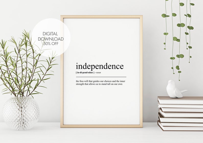 Independence Definition Print | Independence Dictionary Art ...