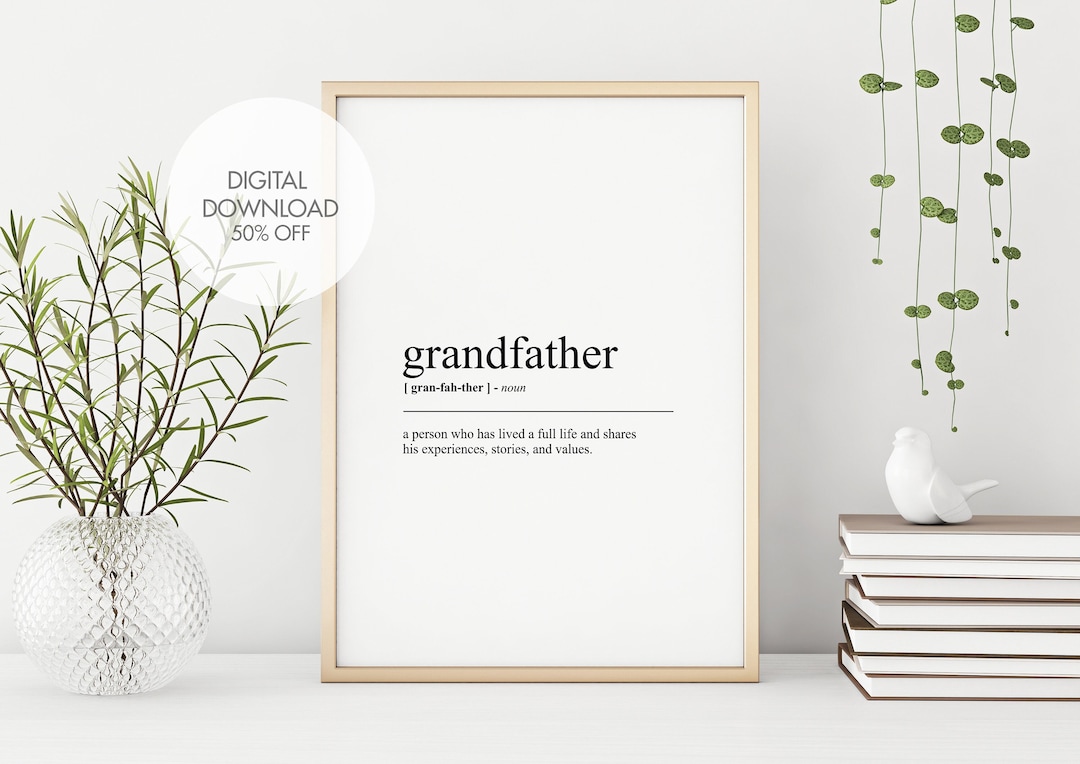 Grandfather Funny Definition Print | Grandpa Urban Dictionary Poster ...
