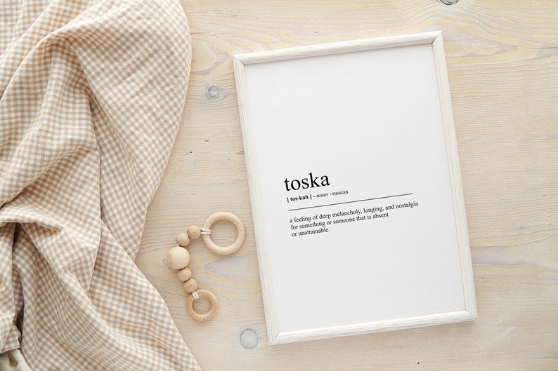 Toska Definition Print | Toska Typography Art Print | Russian Print ...