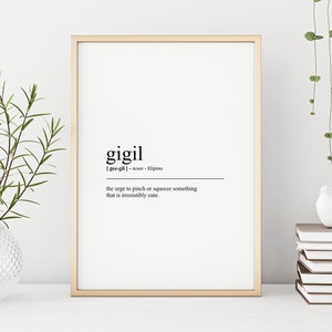 Gigil Definition Print | Filipino Print | Gigil Wall Art | Filipino Fun ...