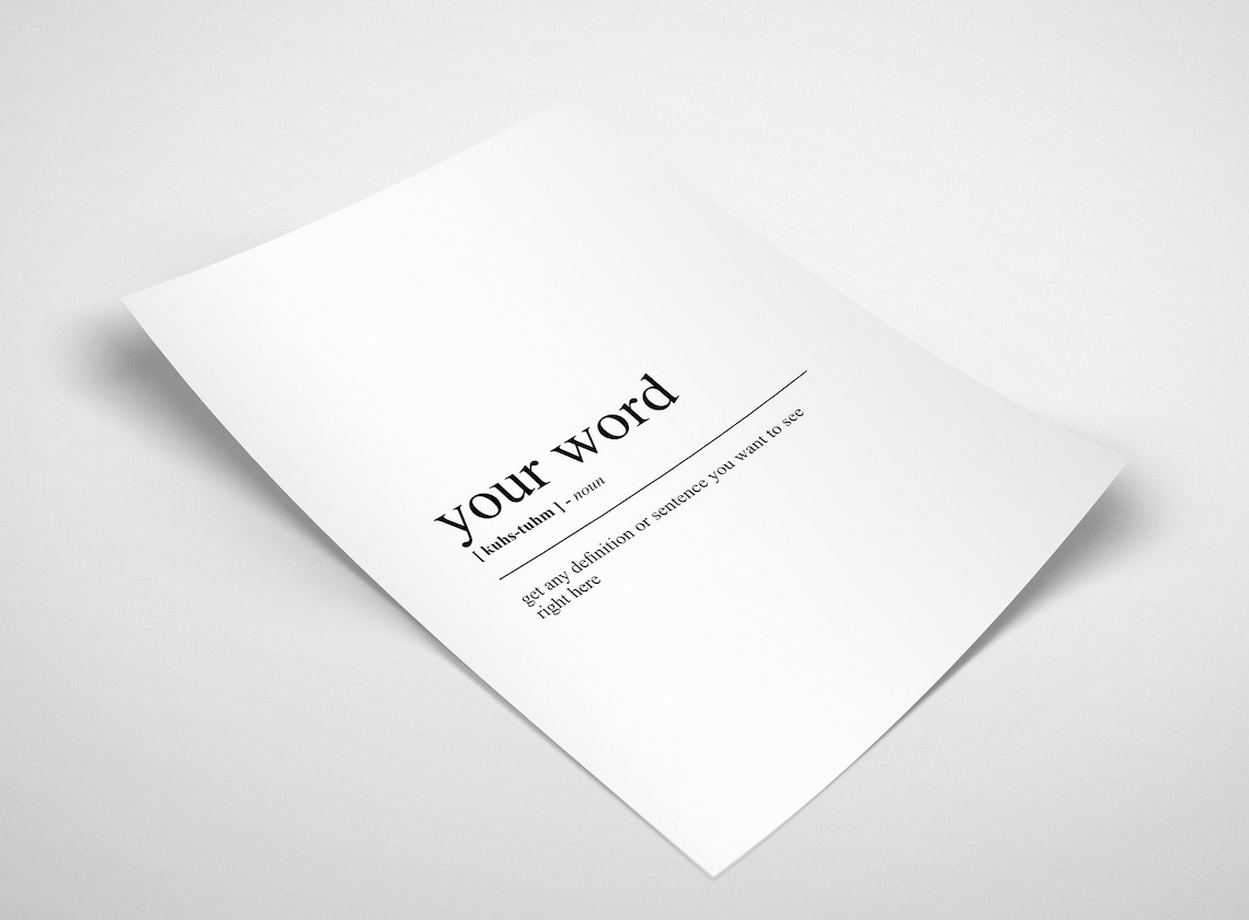Custom Definition Print | Personalized Definition Wall Art | Dictionary ...