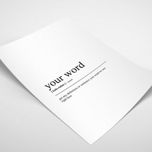 Custom Definition Print | Personalized Definition Wall Art | Dictionary ...