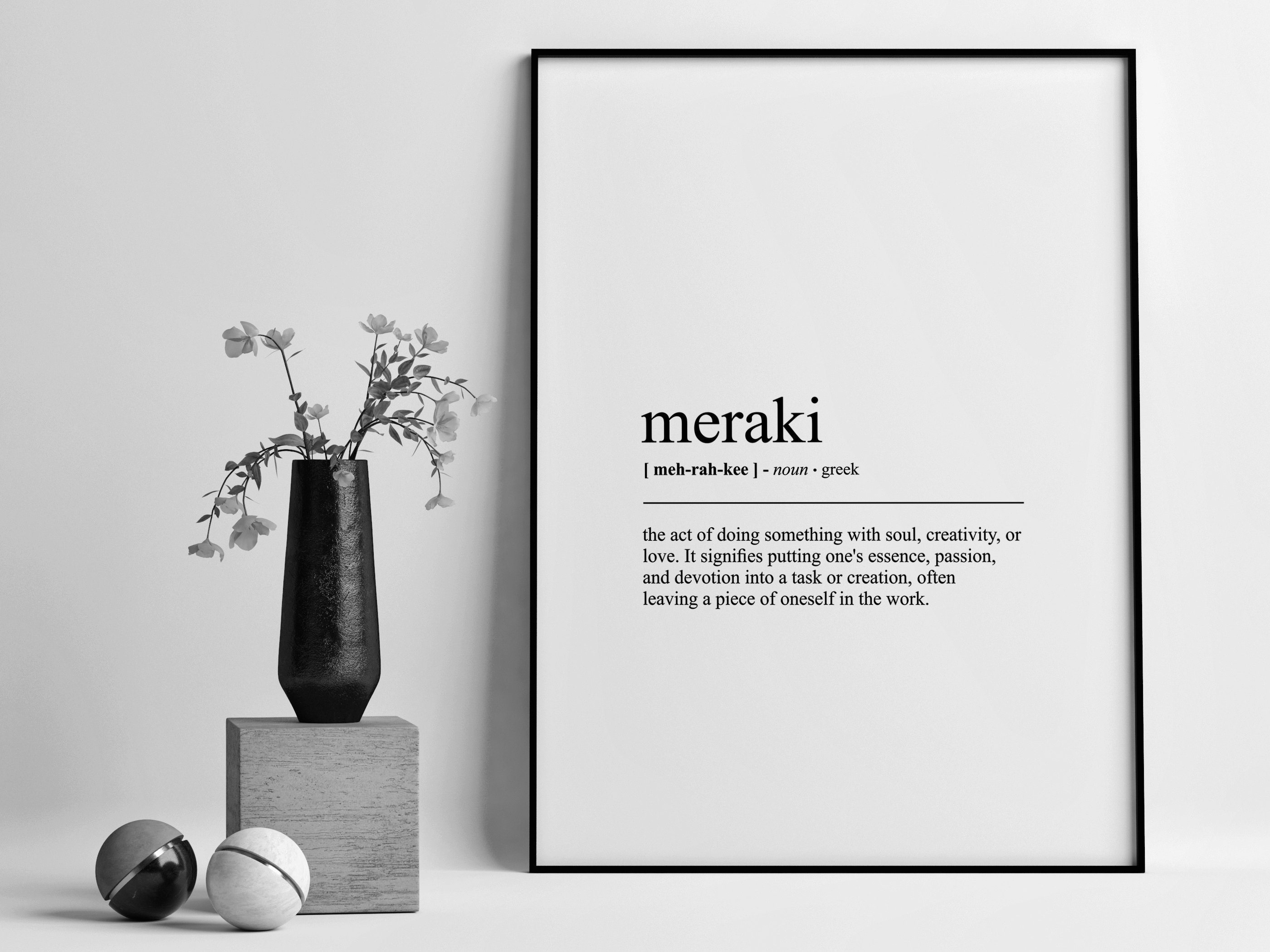 Meraki Definition Print | Meraki Wall Art | Greek Print | Gift for ...